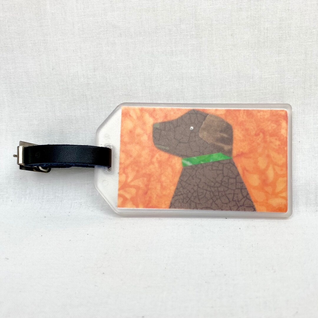 Dog Luggage Tag Handmade With Fabric, Pet Lover Luggage Tag - Etsy
