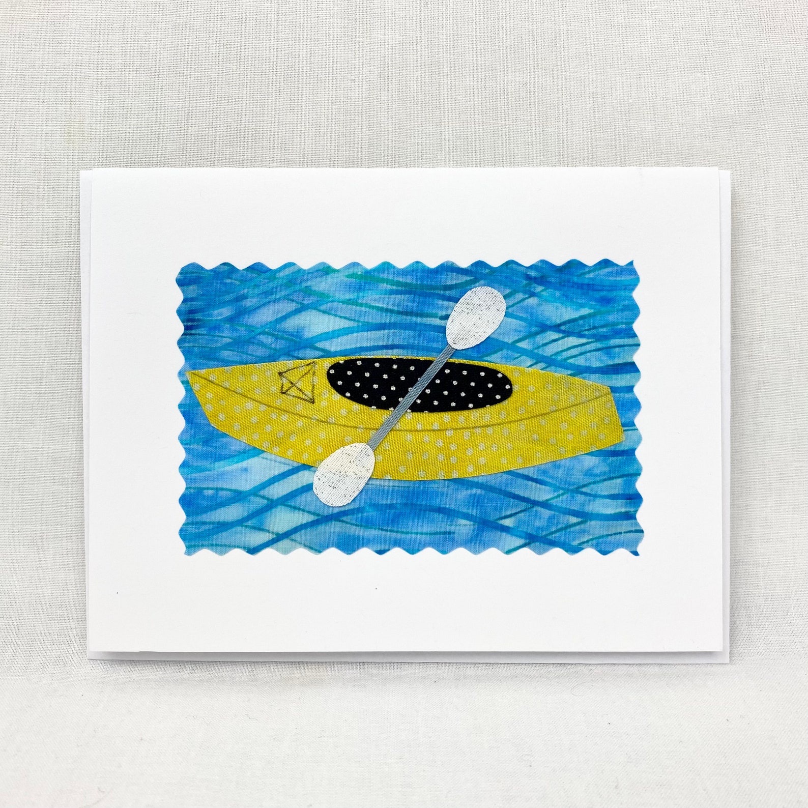 Kayak Card Handmade Fabric Outdoor Unique Birthday Card - Etsy