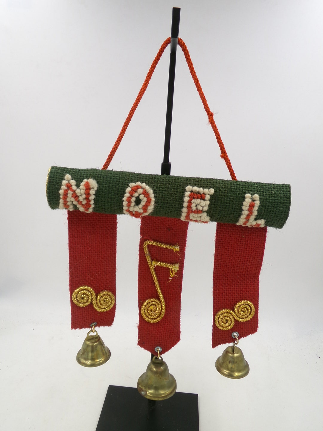 Vintage Unique Hanging Noel With 3 Bells Stand NOT Included See Below ...