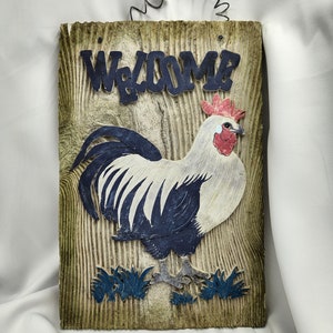 Vintage Rustic Country / Farm House Style WELCOME Sign With Wire Hanger ...