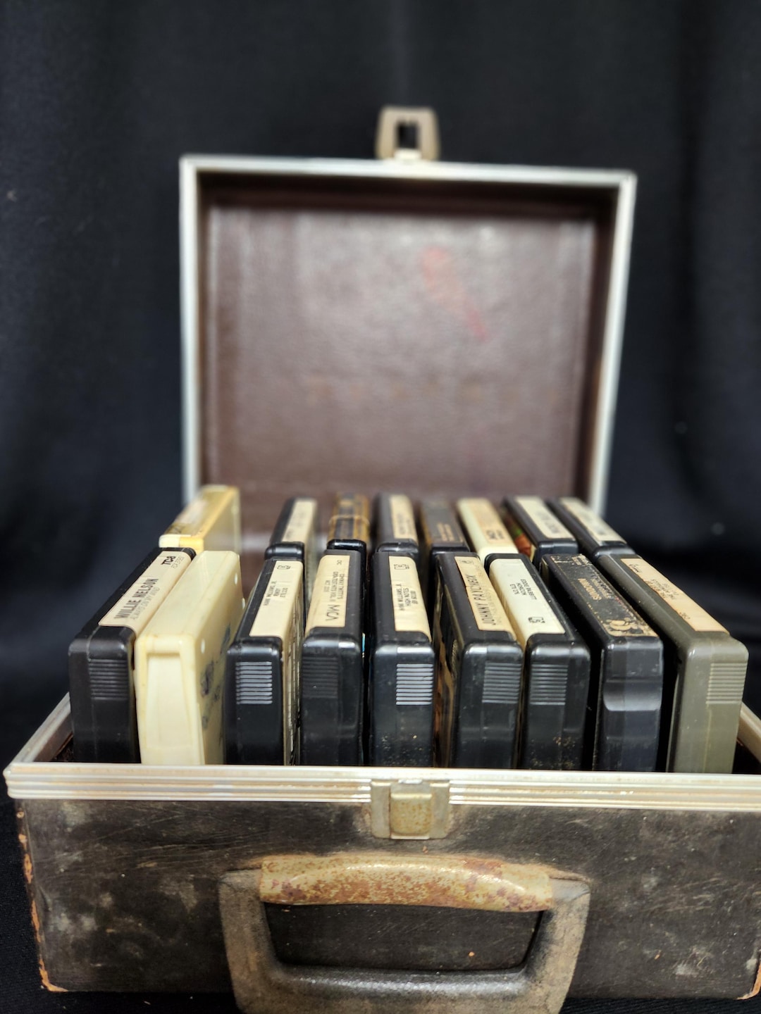 Vintage 8 Track Tape Case / Holds 18 Tapes / 17 Tapes Included AS IS ...