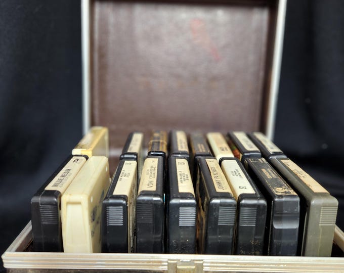Vintage 8 Track Tape Case / Holds 18 Tapes / 17 Tapes Included AS IS ...