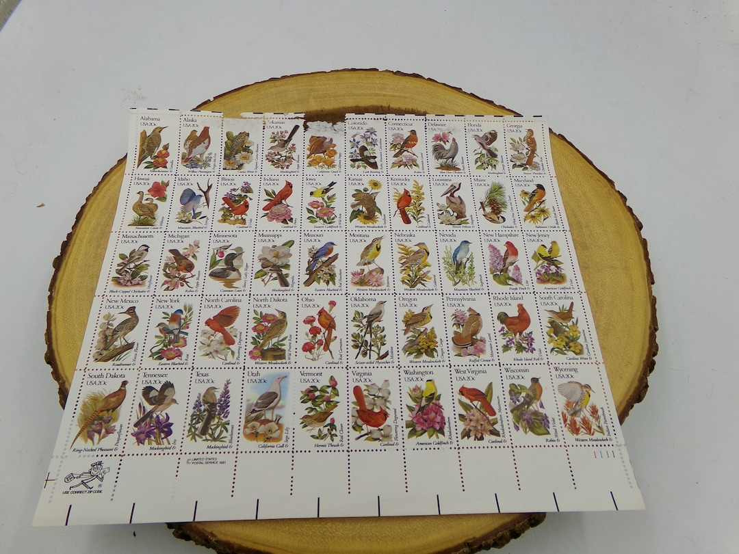 Vintage United States US Postal Service Postage Stamp 1982 Each State's ...