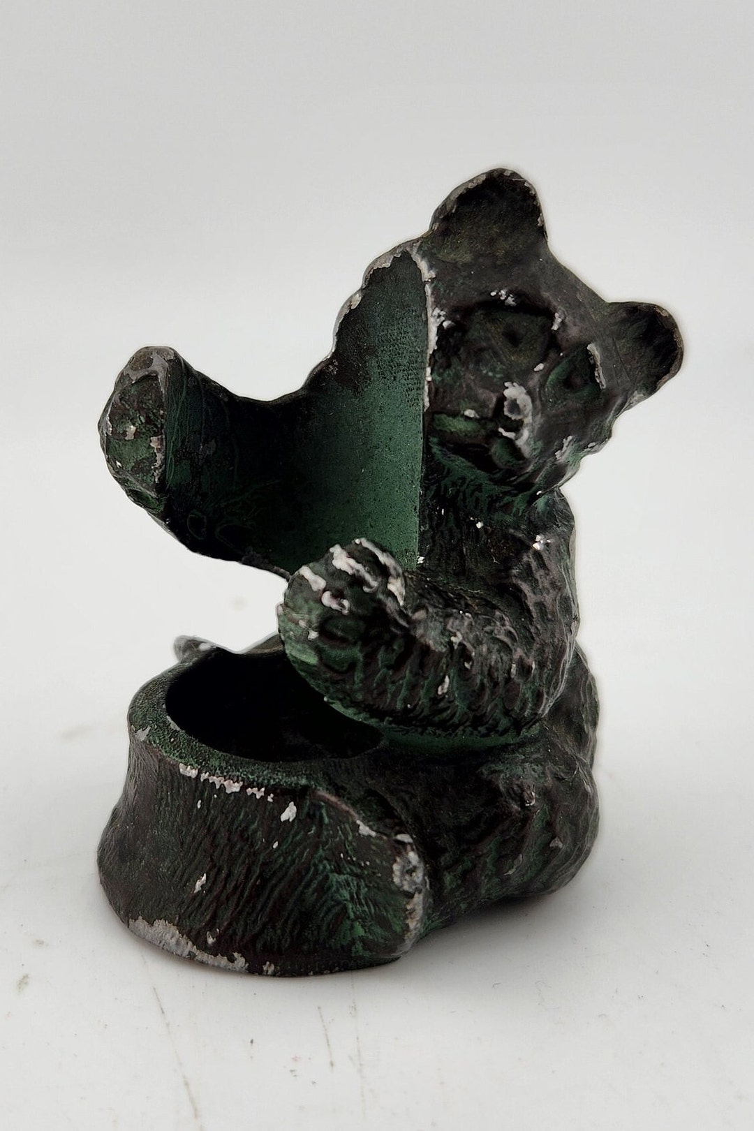 Vintage Miniature Cast Iron Bear - Looks Like It Grips Something, Like ...