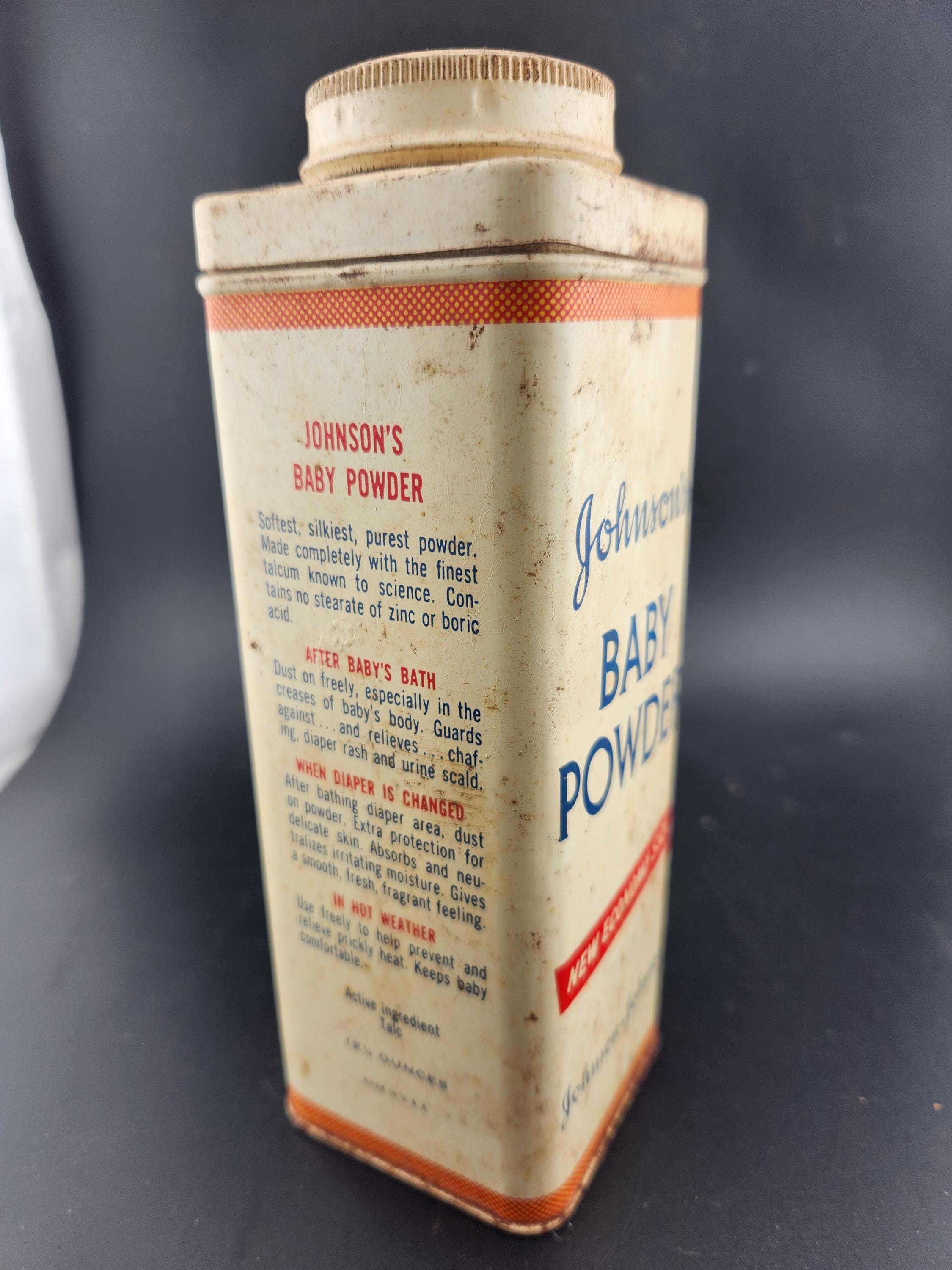 Vintage Tin Johnson's Baby Powder Can From the 1950's - Height 7.5 ...