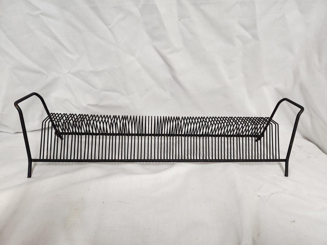 Vintage Black Wire Rack Perfect for Size 45 RPM Record Storage Holds 75 ...