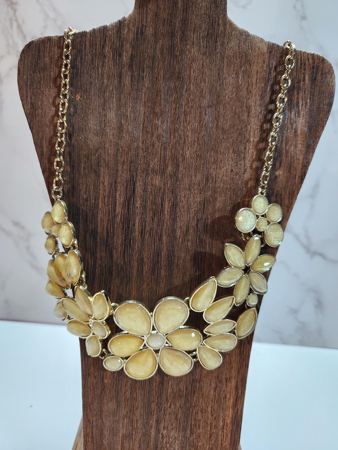 Vintage Squash Blossom Statement Necklace With Gold Chain Links ...