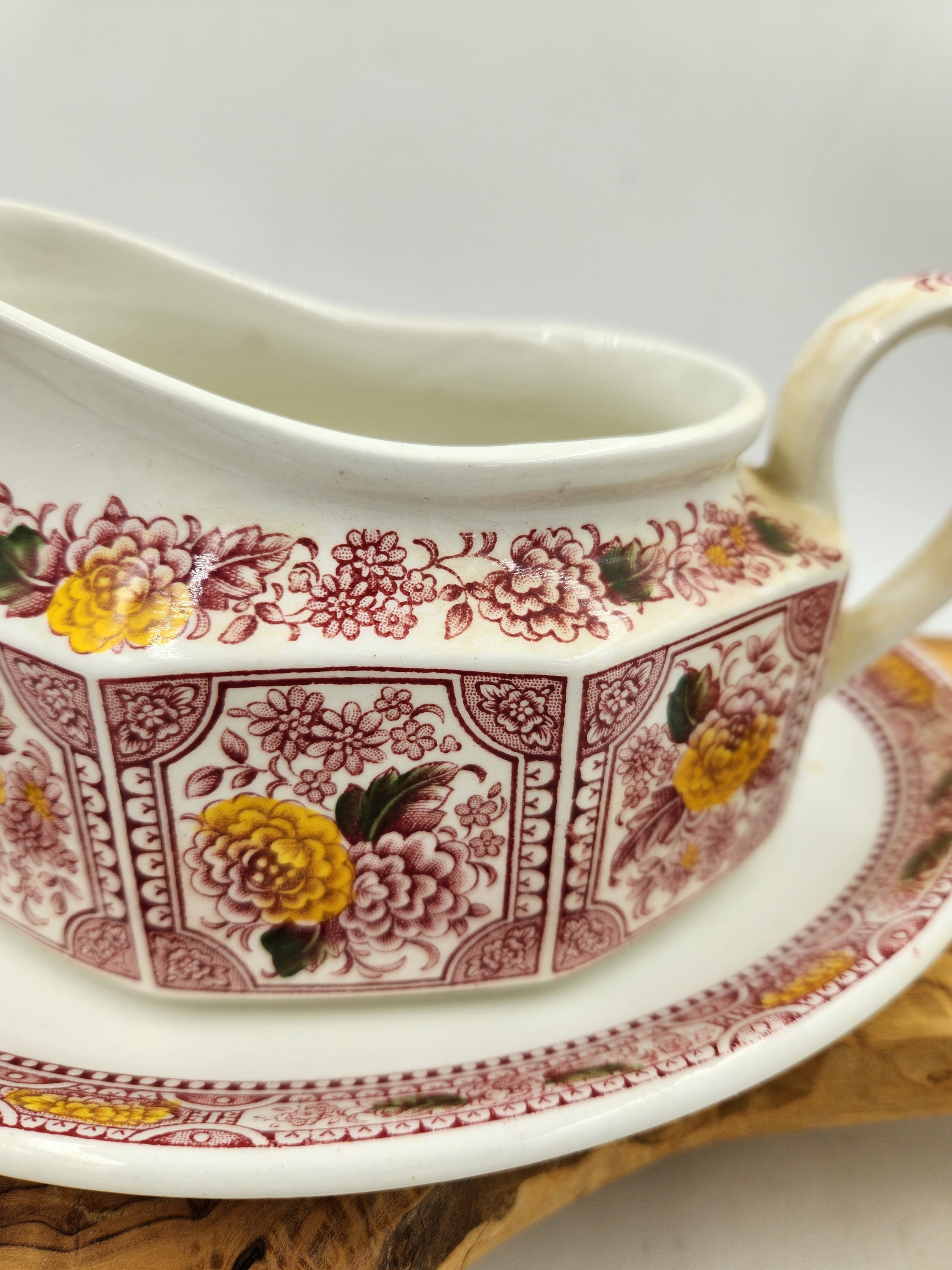 Vintage Ridgeway Ironstone Gravy Boat With Underplate Staffordshire ...