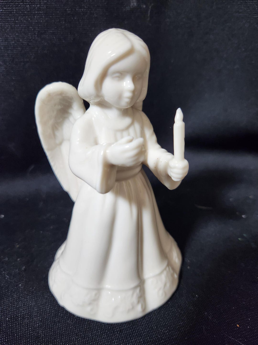 Vintage White Porcelain Angel Bell Holding Candle / 2000 / 5.5" - Etsy