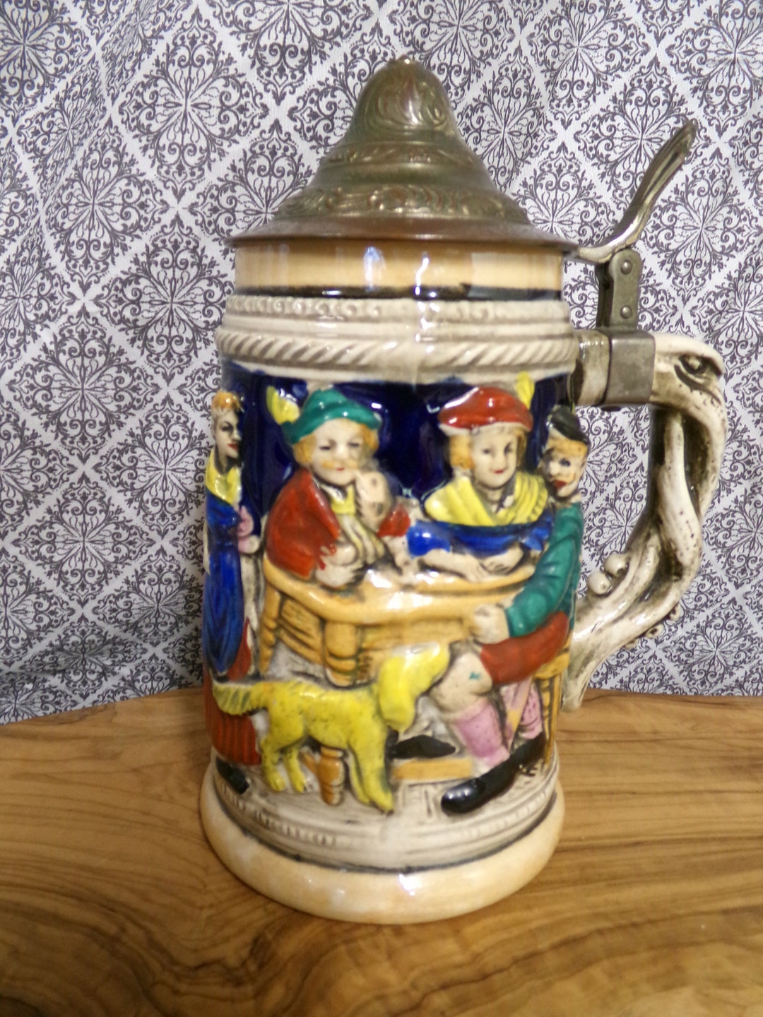 Vintage German Style Beer Stein With Pewter Hinged Lid by Royal Sealy ...