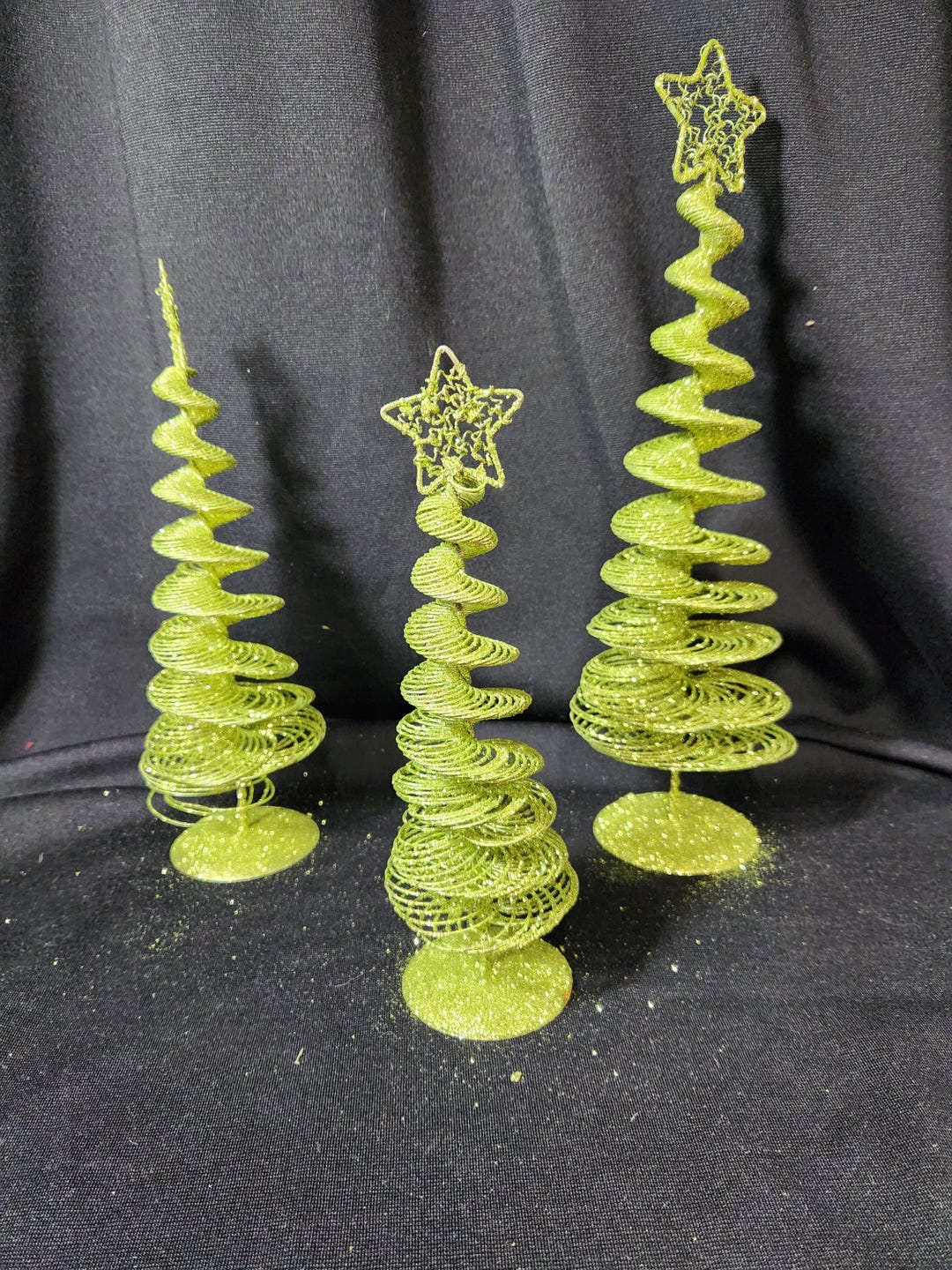 Vintage Set of 3 Metal Spiral Christmas Trees From Kirklands - Covered ...
