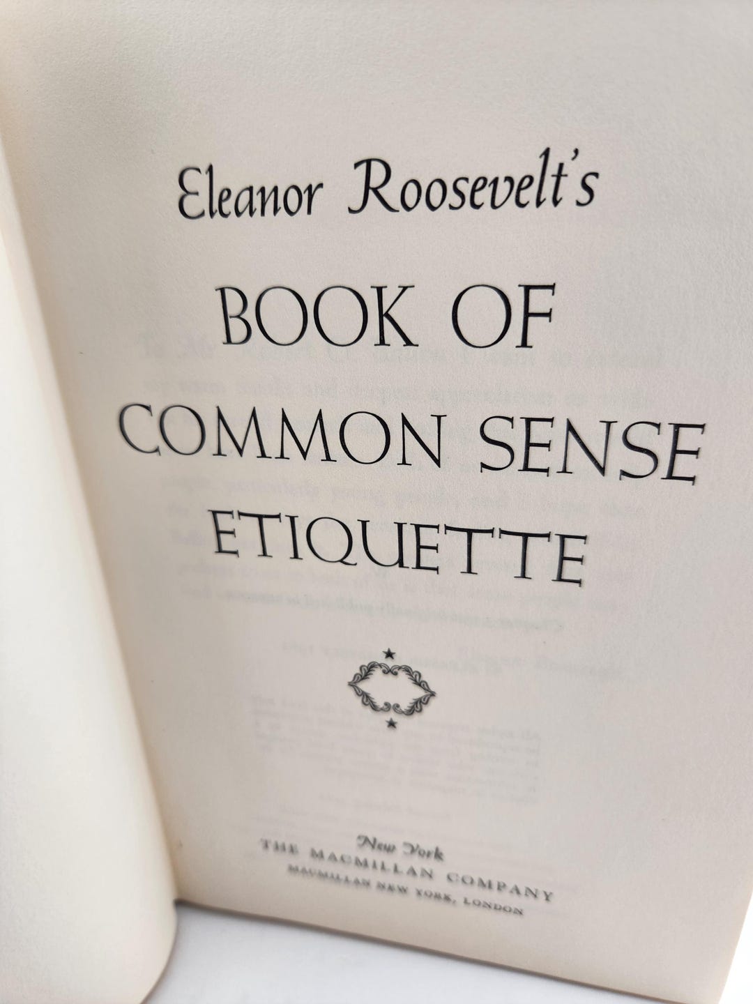 Vintage Book - Eleanor Roosevelt's Book of Common Sense Etiquette ...