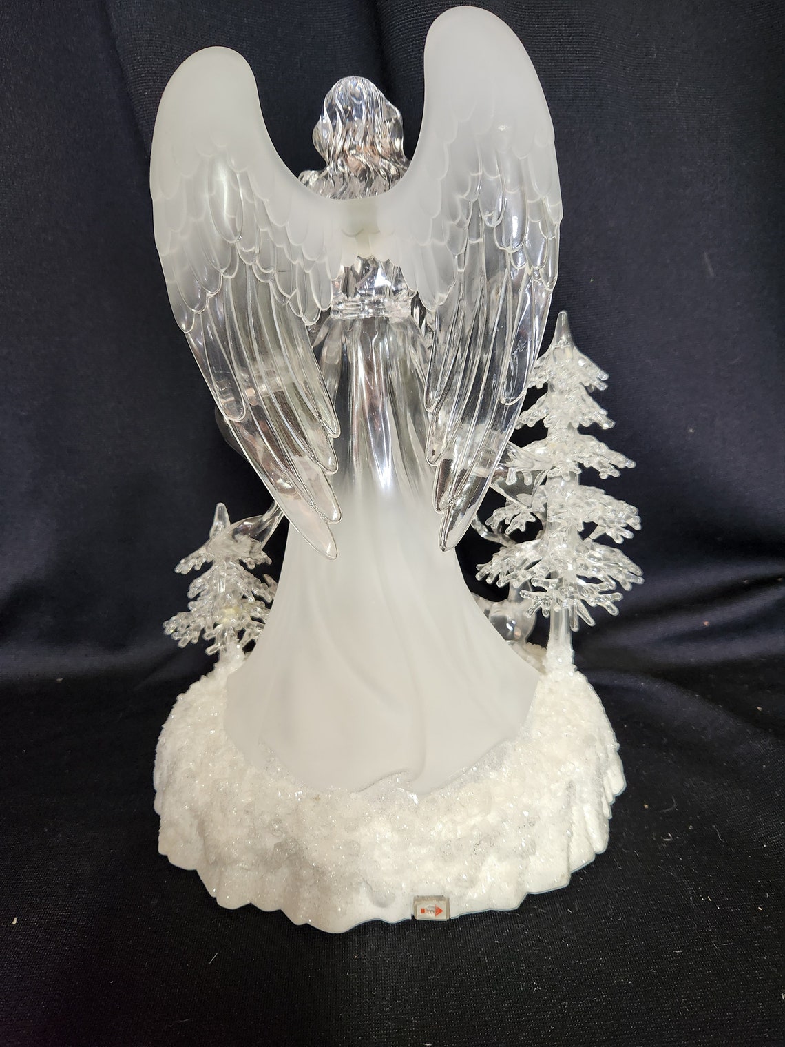 Vintage 12" Clear PLASTIC Praying Angel With Translucent Wings Lights ...