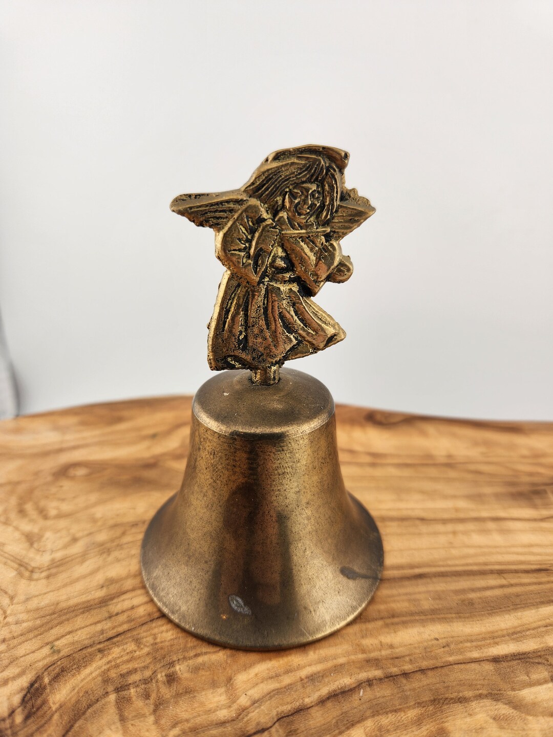 Vintage Brass Bell With Clapper and Angel Design on Top - 4" High ...