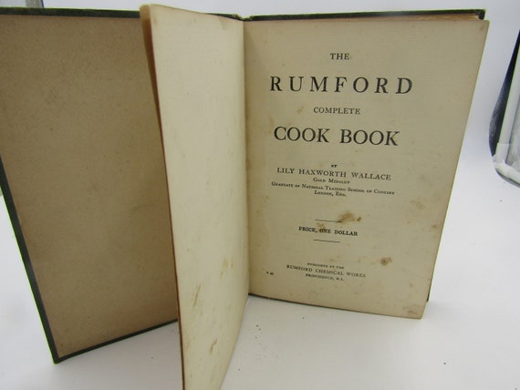 Vintage Book Called Rumford Complete Cookbook 1908 - Etsy