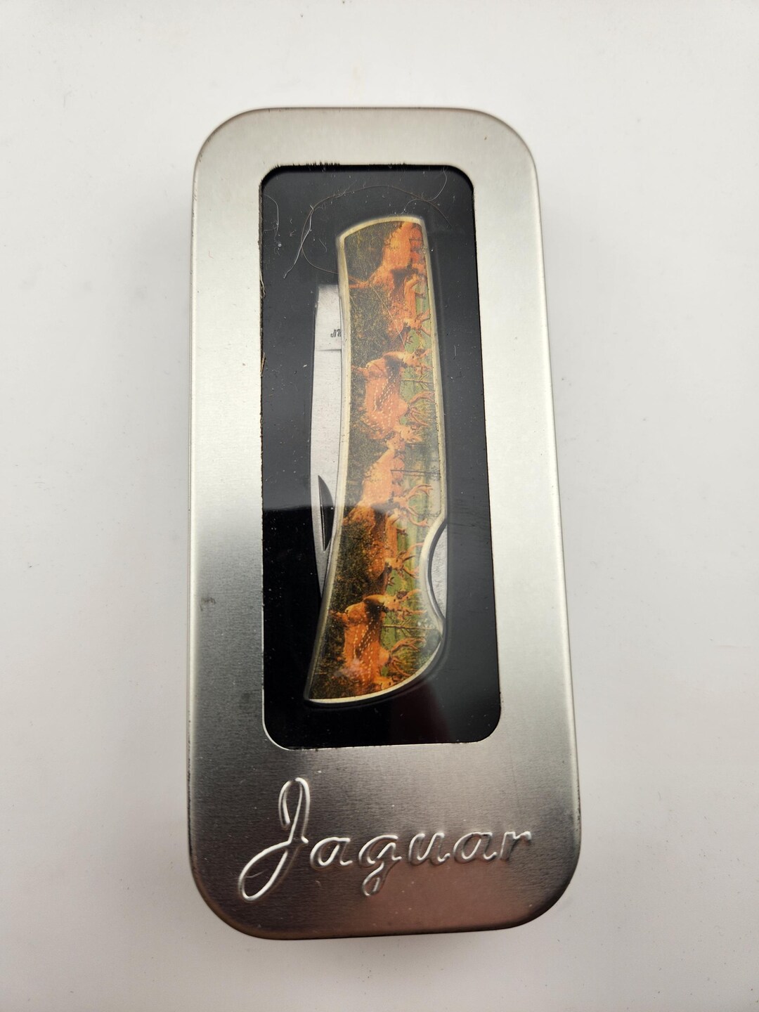 Vintage Collector Folding Pocket Knife Featuring a Herd of Deer / Bucks ...