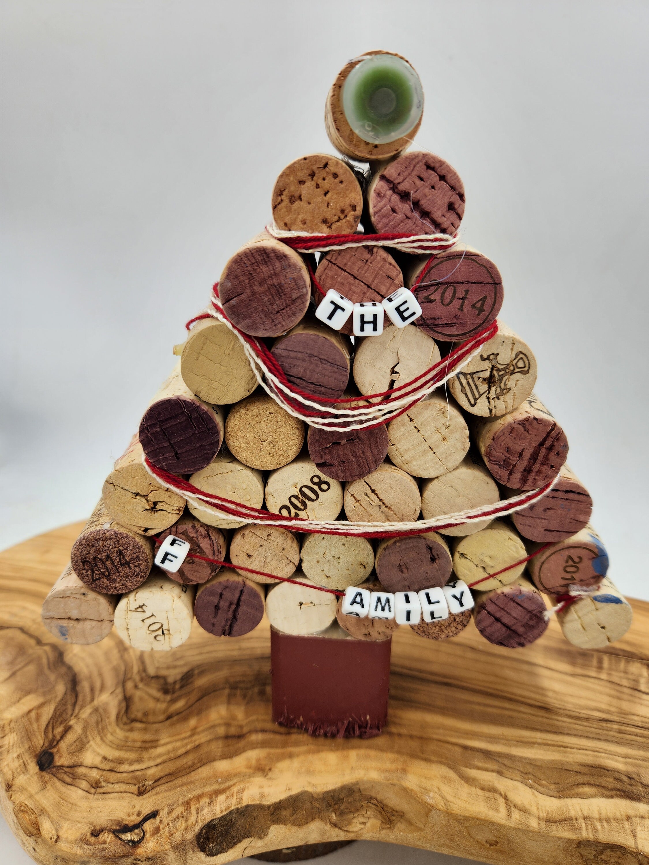 Vintage Wine Cork Christmas Tree That Says the Family 7.5 Tall X 7 Wide ...