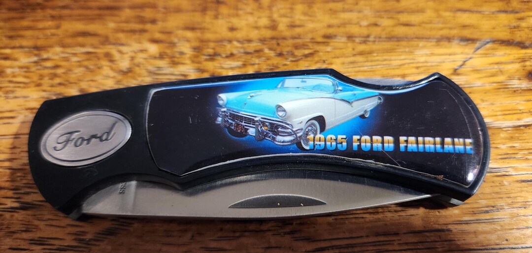Vintage Collector Folding Pocket Knife Featuring a 1965 Ford Fairlane ...