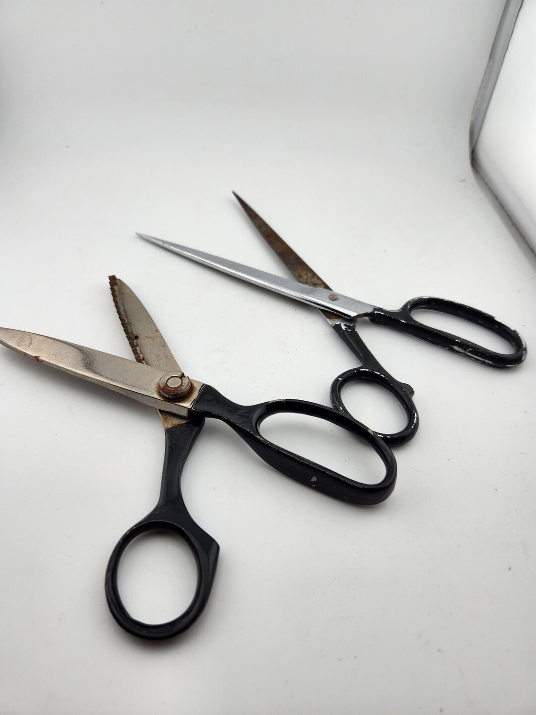 Vintage Set of 2 Sewing Scissors - Wiss Pinking Shears 7.5" and Duro ...