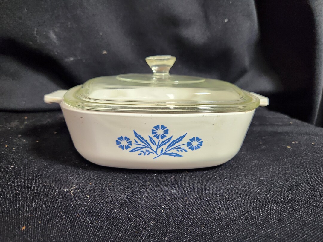 Vintage 1 Quart Corning Ware Pyrex Casserole Dish With Lid Cornflower ...