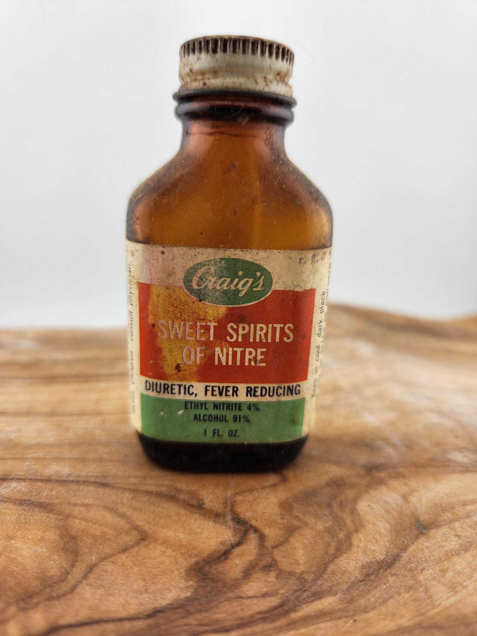 Vintage Collectible Bottle - Craig's Sweet Spirits of Nitre- Glass ...