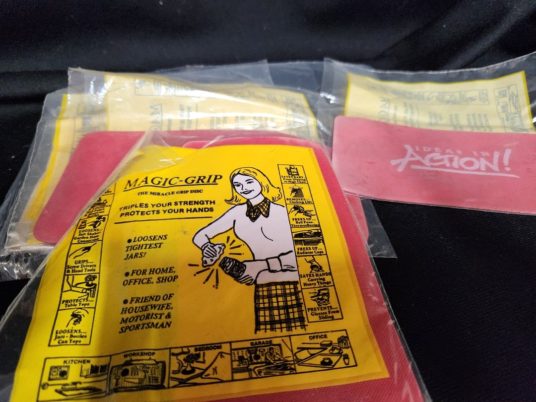 Vintage Set of 5 Rubber Magic Grip Used to Loosen Jar Lids More ...