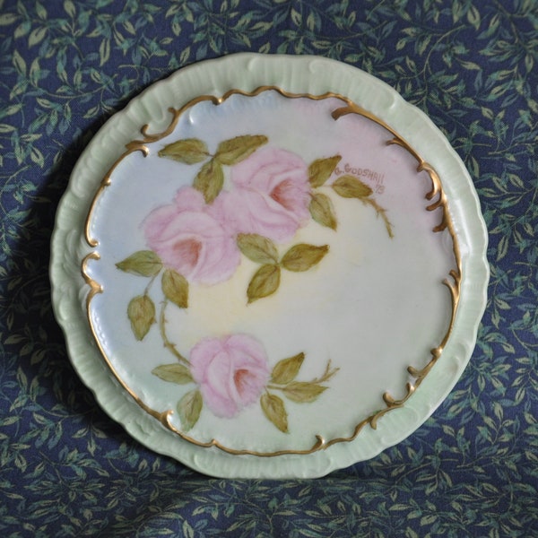 Pink Rose Plate - Etsy