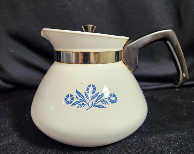 Vintage Teapot Corning Ware With Lid and Handle Cornflower Blue Pattern ...