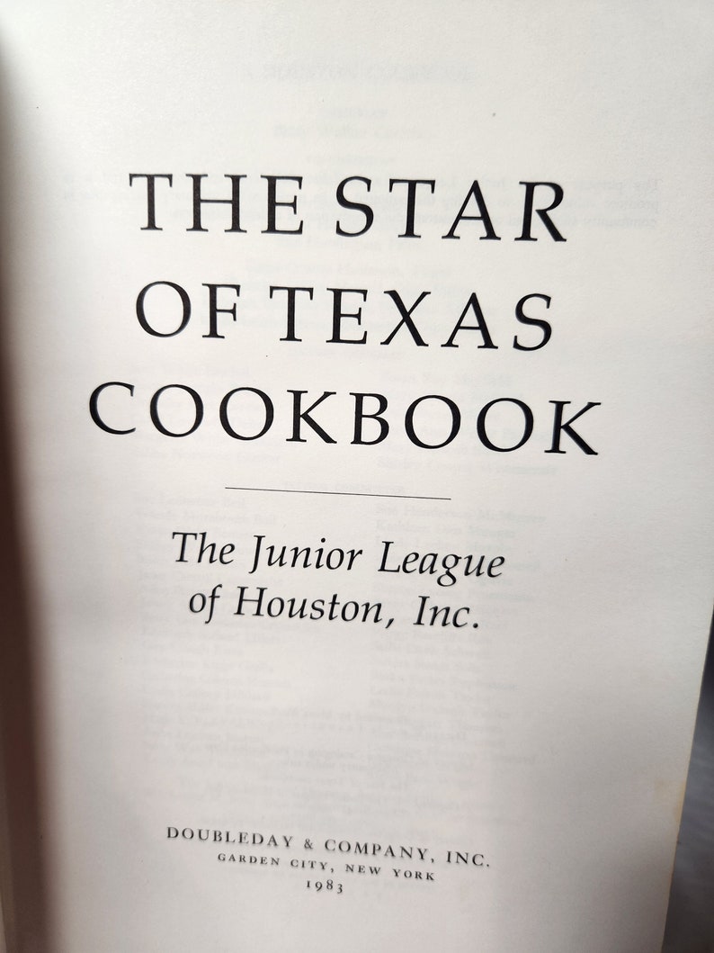 Vintage Book the Star of Texas Cookbook by the Junior League of Houston ...