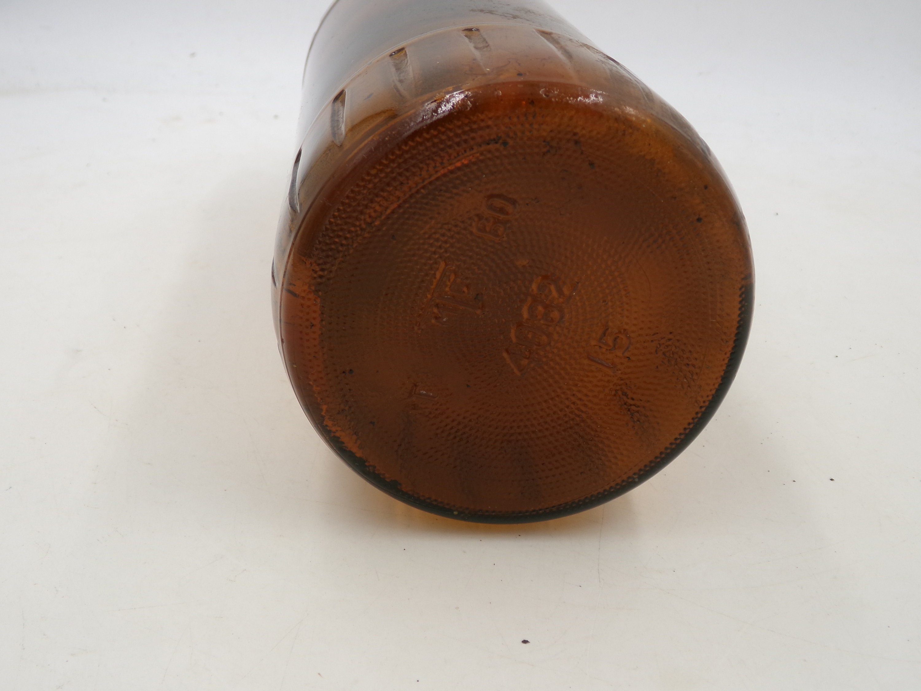 Vintage Glass Brown Bottle 9 Markings on Bottom but Am - Etsy