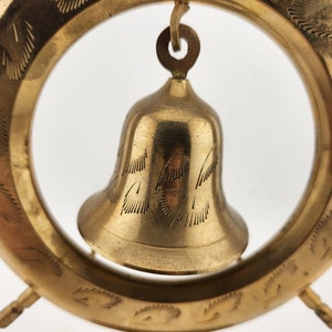 Vintage Solid Brass Gong in a Ship's Wheel / Height is 8.5" / Etched ...