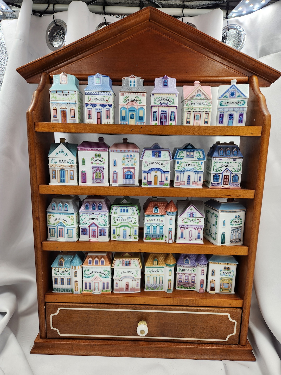 Vintage From 1989 the Lenox Spice Village Each Spice Jar and Rack Sold ...