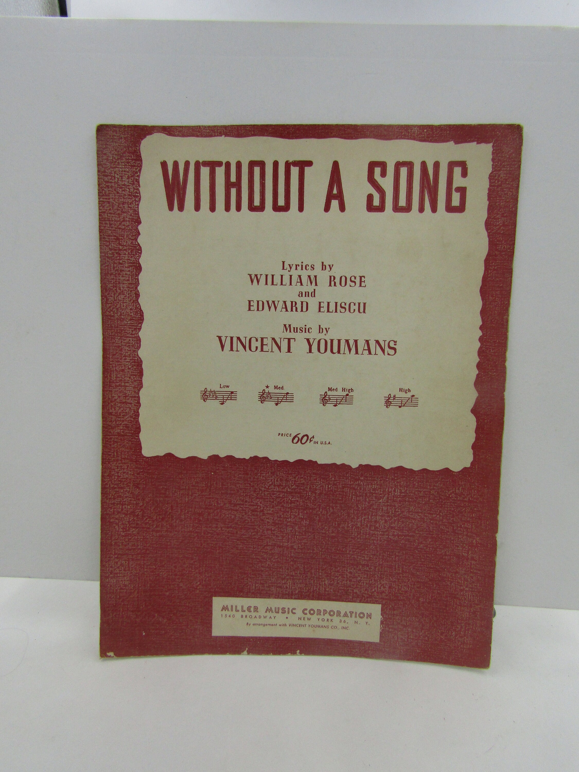 Vintage Sheet Music Without A Song Music by Vincent Youmans 1957 - Etsy