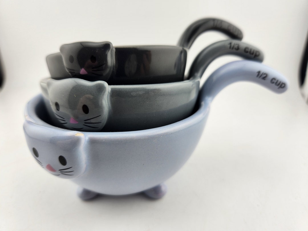 Vintage Measuring Cups - Cat Design Missing the 1 Cup Size - Includes 1 ...