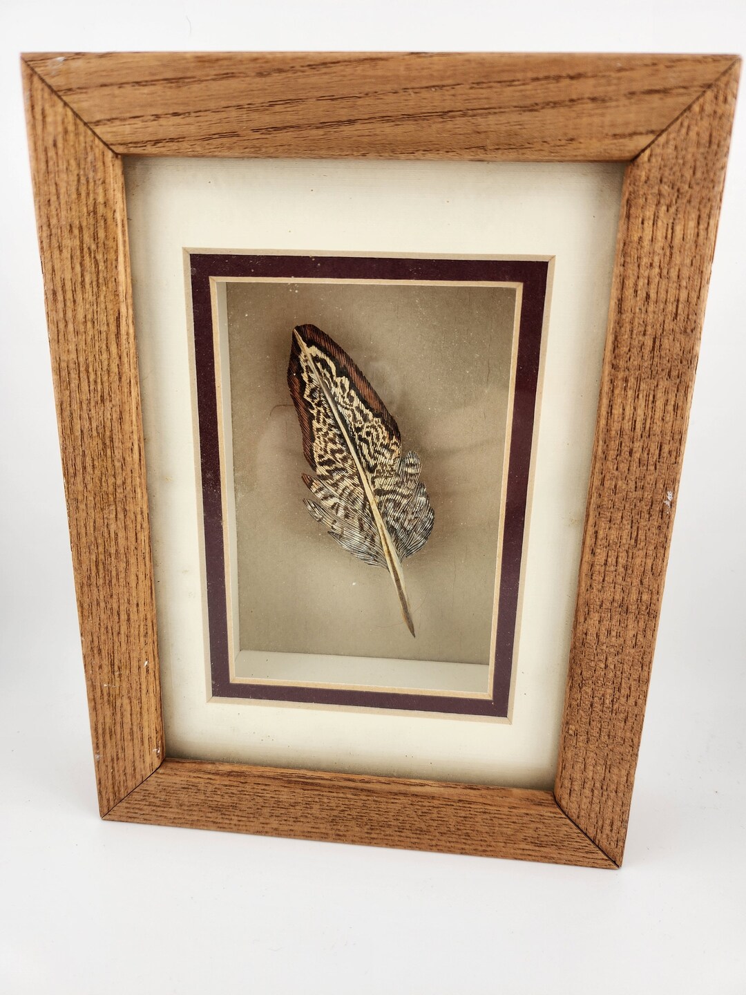 Vintage 8" X 6" Wooden and Glass Shadow Box Wall Art / Contains a ...