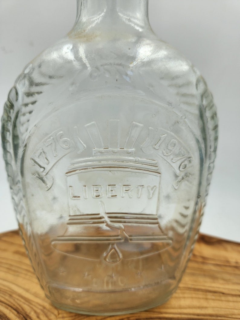 Vintage Glass Bottle Log Cabin Syrup Bicentennial Embossed 1776 - 1976 ...