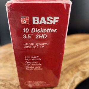Vintage BASF Unopened Box of 10 3.5" - 2HD Computer Diskettes - Etsy