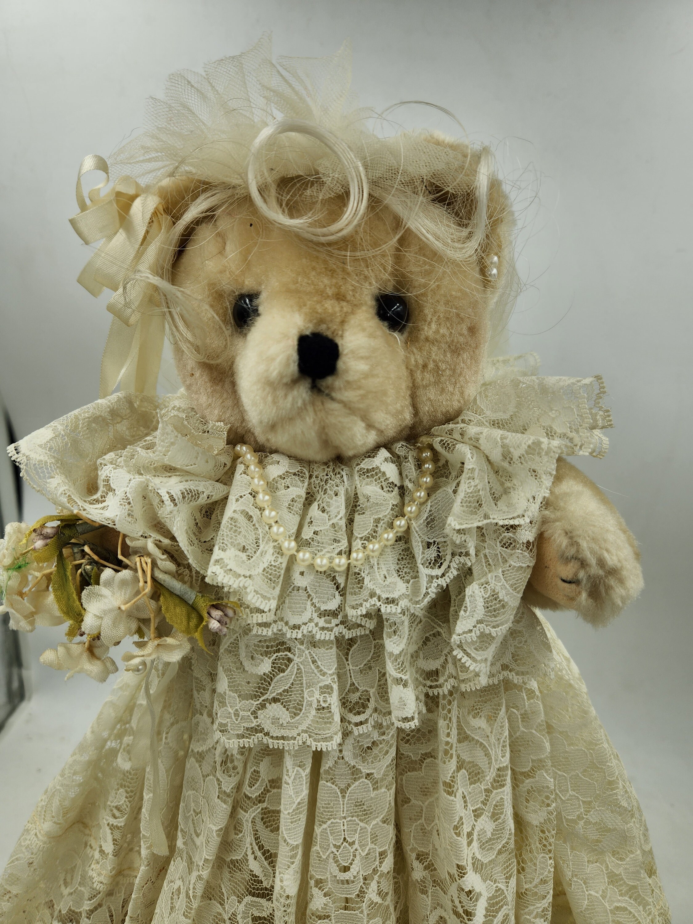 Vintage 1985 Samuel J. Butcher Teddy Bear Bride With Veil - Etsy