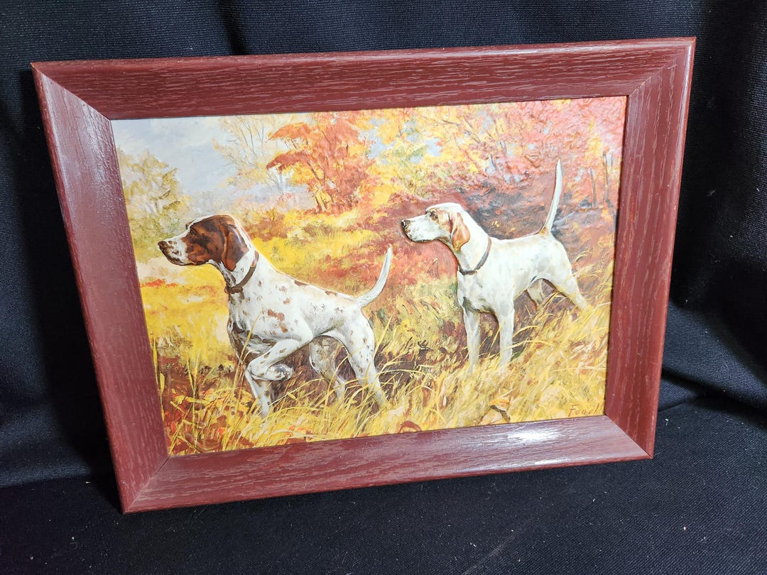 Vintage 12"x 16" 3D Plastic Picture of 2 Hunting Dogs - Springer ...