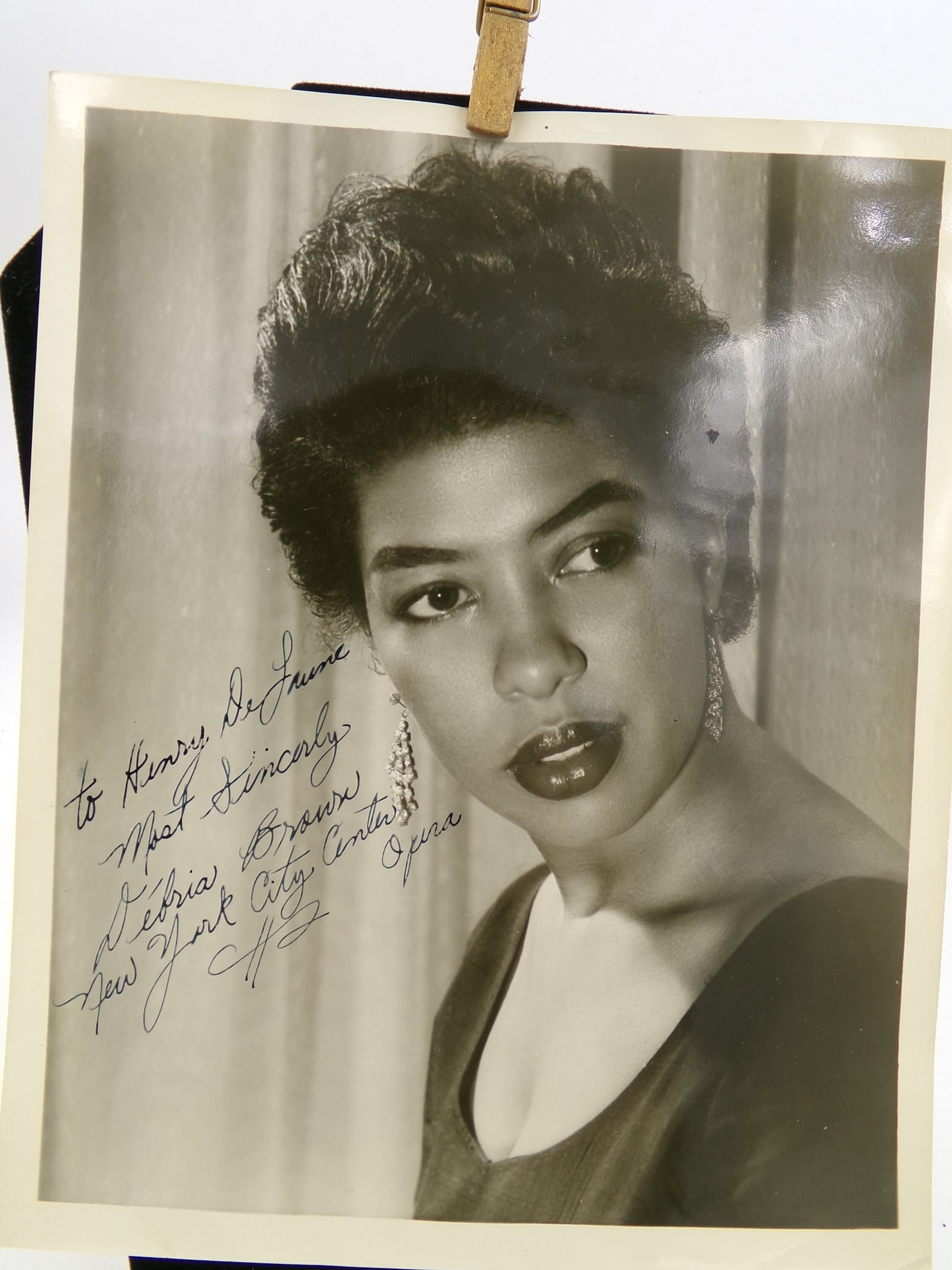 Vintage 8 X 10 Black and White Photograph Debria Brown Opera Singer ...