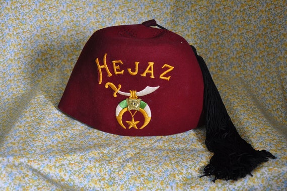 Vintage Embroidered Fez Hat With Tassel Hejaz Burgundy - Etsy