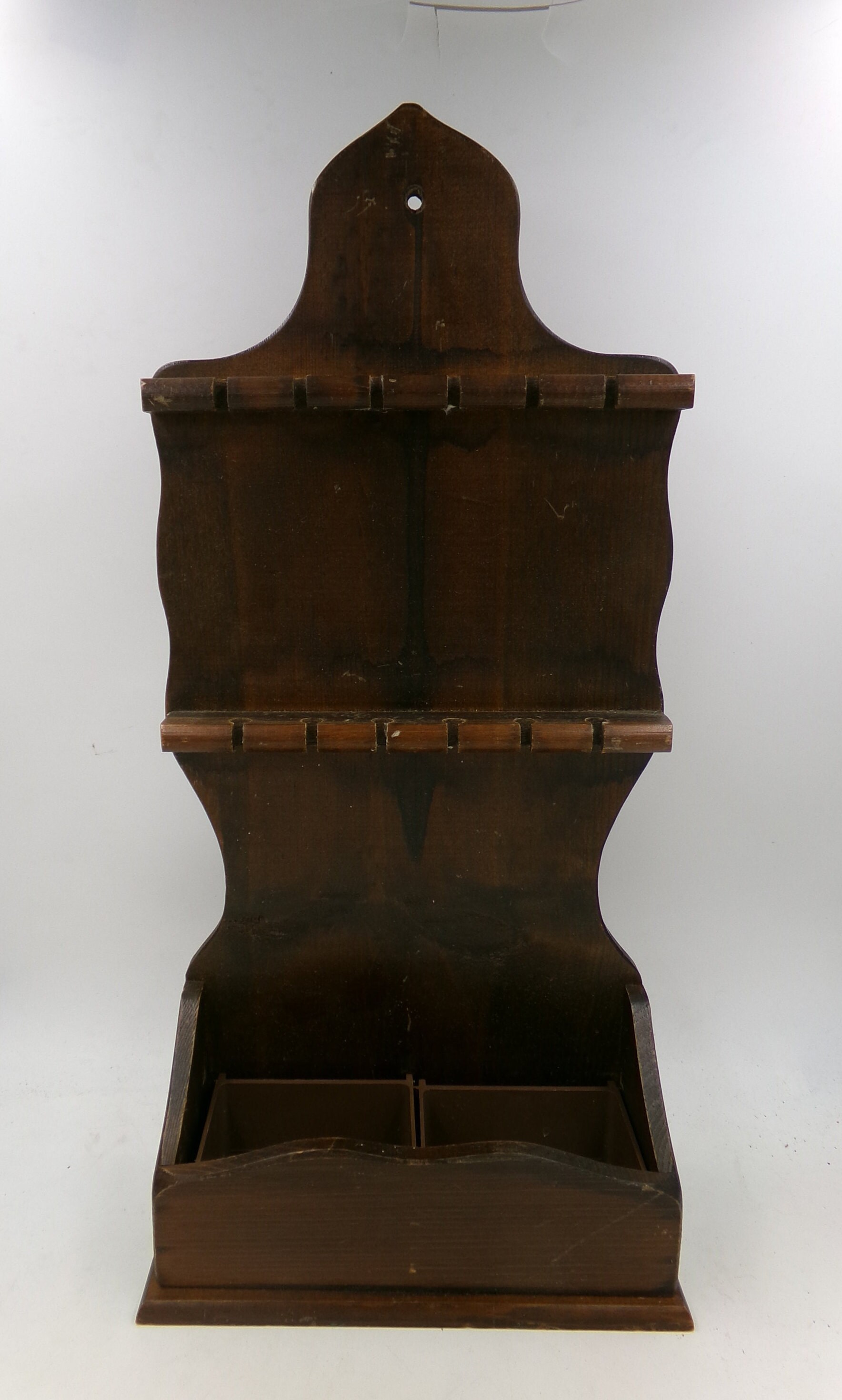 Vintage Wooden Wall or Table Top Collectible Spoon Rack / Shelf Holds ...