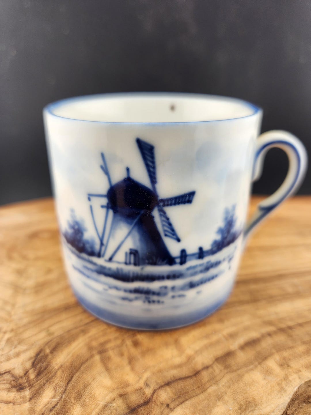 Vintage Netherlands Delfts Porcelain Small Coffee Cup With Windmill ...