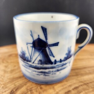 Vintage Netherlands Delfts Porcelain Small Coffee Cup With Windmill ...