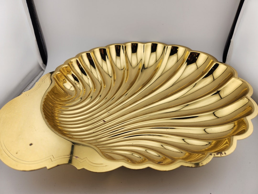 Vintage Large Shiny Brass Clam Shell -13" X 11" and 2" Height From ...