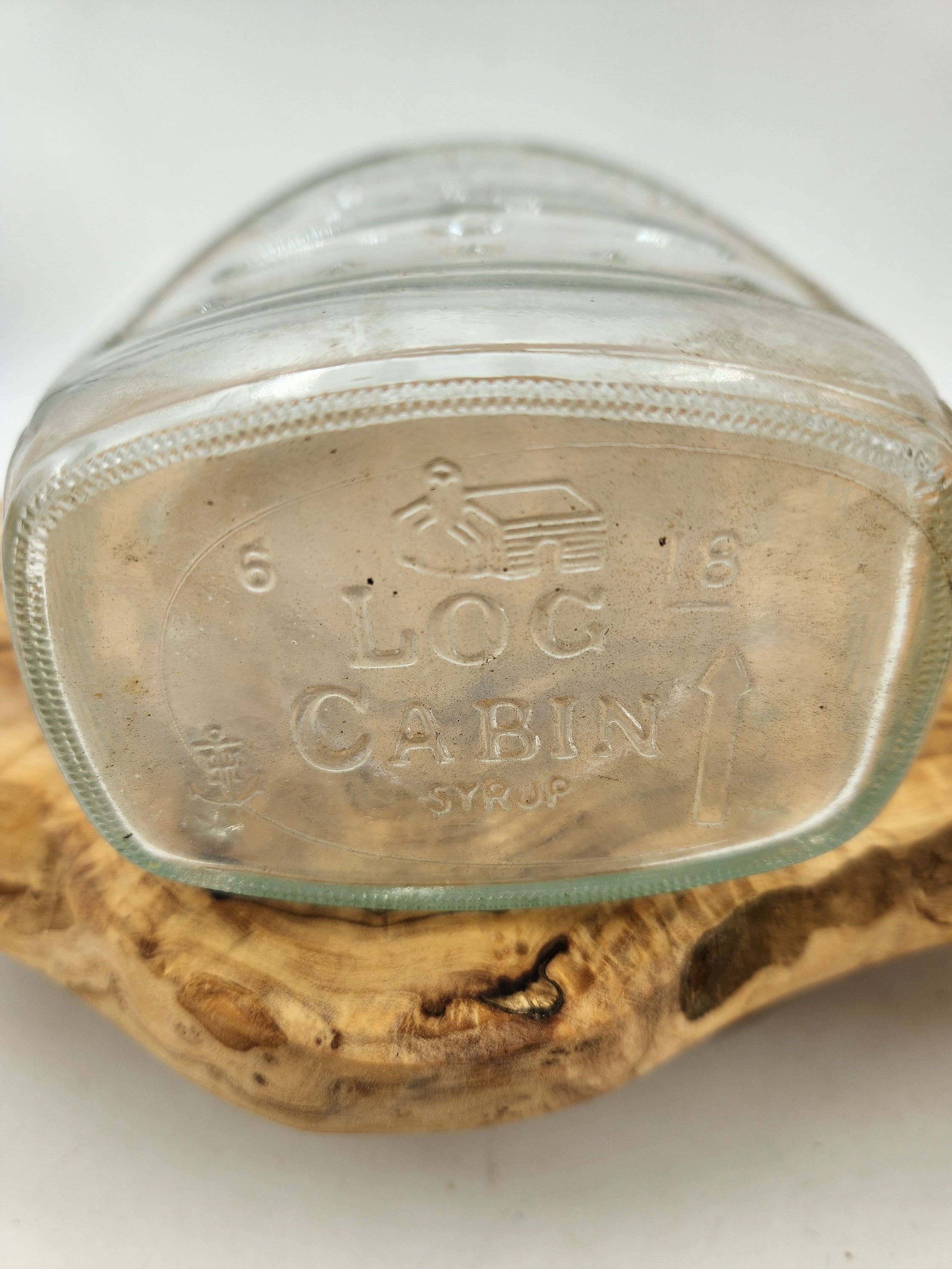 Vintage Glass Bottle Log Cabin Syrup Bicentennial Embossed 1776 - 1976 ...