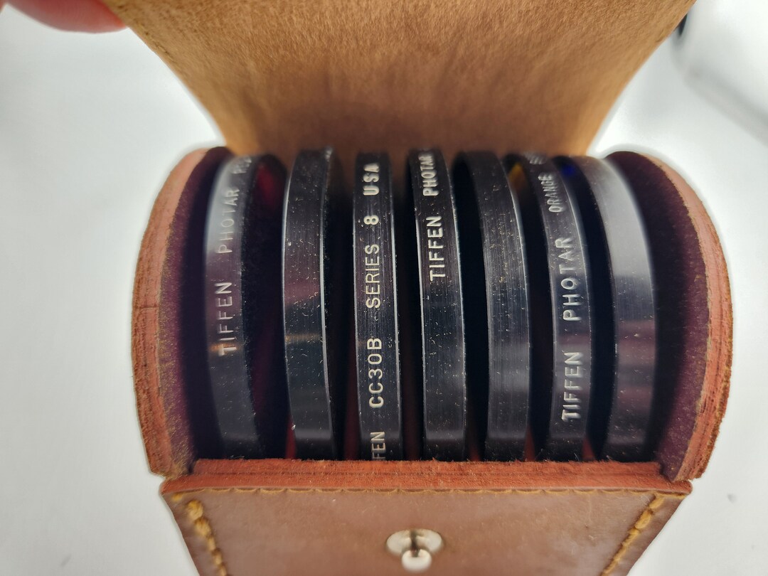 Vintage Set of 7 Camera Filters in Case / Tiffen Photar Series USA ...