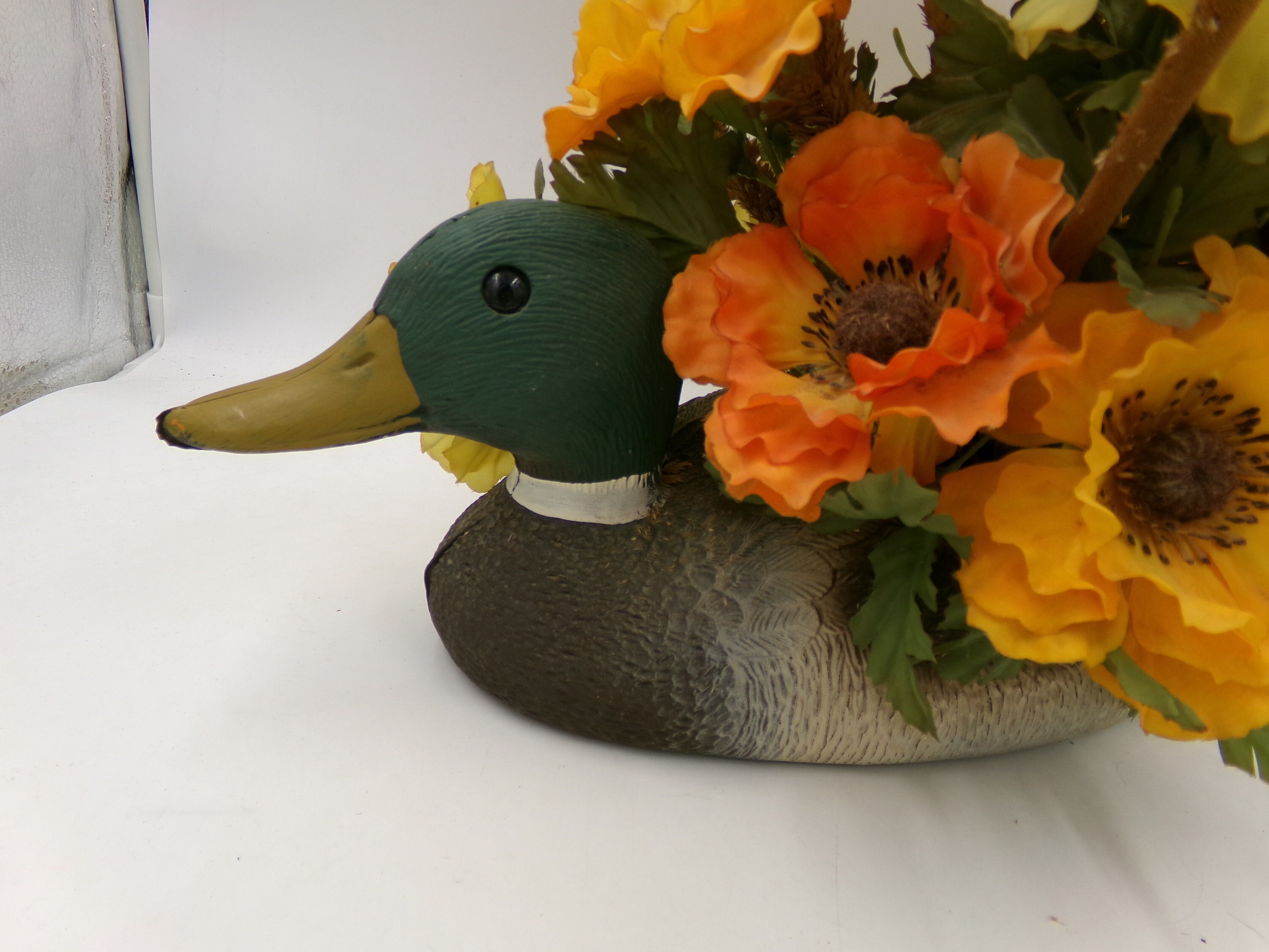 Vintage Plastic Duck With Artificial Flower Arrangement Height 16" X ...