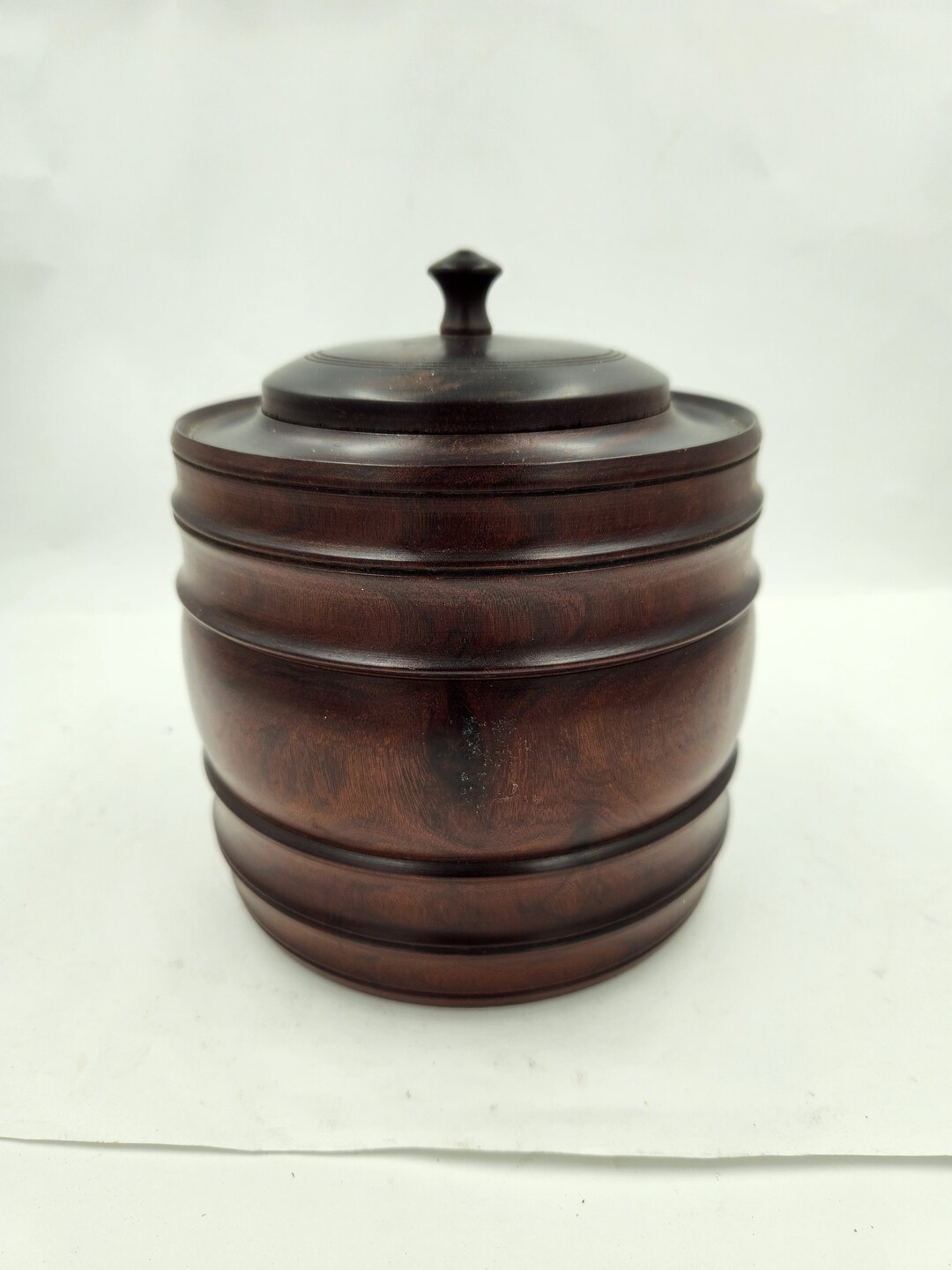 Vintage Solid Wooden Container With Lid, Possibly a Humidor. Turned ...