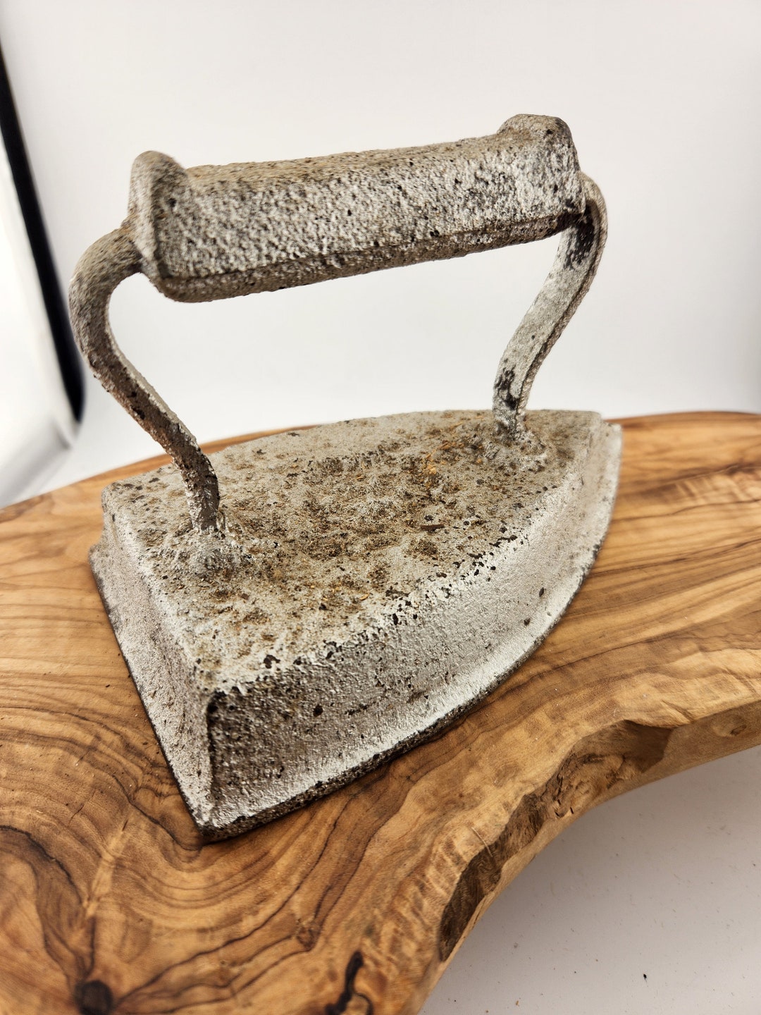 Antique SAD Iron Painted Silver - Very Rough Surface - Unable to Read ...